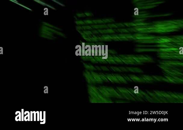 Digital animation of multiple screens with data processing against black background. computer ...