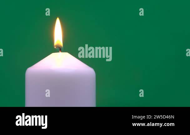 Looping Burning Candle Against Green Screen (Chroma Key) With Copy ...