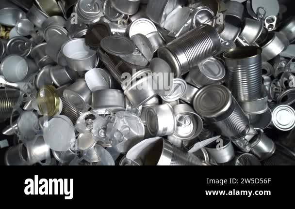 Recycle empty cans and tin. Aluminum soda cans and food jars. Sorted ...