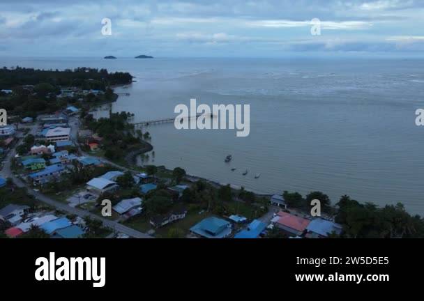 The Sematan Beach and Coastline of the most southern part of Sarawak ...