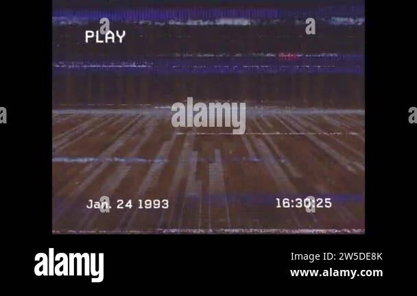 Animation of playback interface with lines of distortion, over moving ...