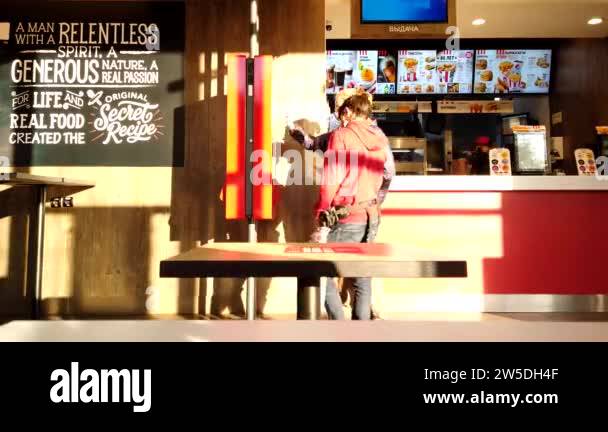 Kfc fast food chicken restaurant counter Stock Videos & Footage - HD ...