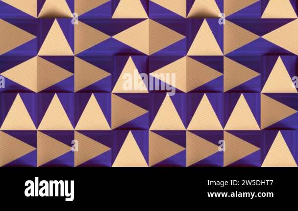 Moving pattern of yellow triangles on pink backdrop. 3d render loop animation 4K Stock Video ...