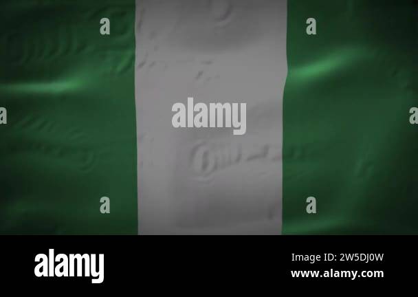 Nigeria flag is waving 3D animation. Nigeria flag waving in the wind ...