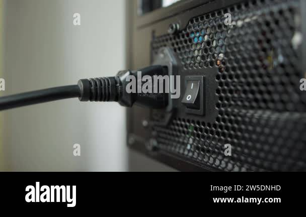 Turning off the power supply using a button in the system unit and ...