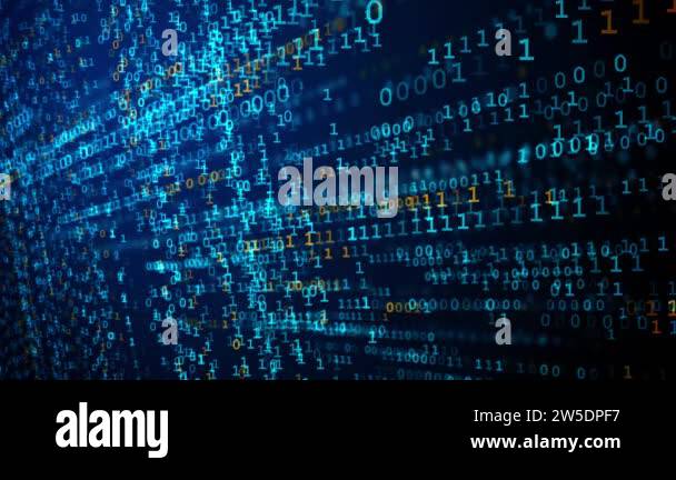 4K 3D Flowing Data Futuristic big data information technology Loop ...