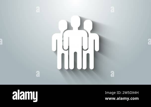 White Users group icon isolated on grey background. Group of people ...