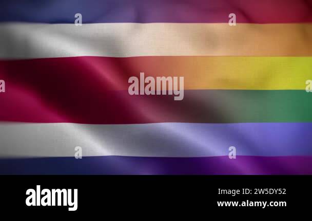LGBT Costa Rica Flag Loop Background 4K Stock Video Footage - Alamy