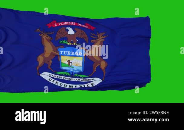 Flag of Michigan on Green Screen. Perfect for your own background using ...
