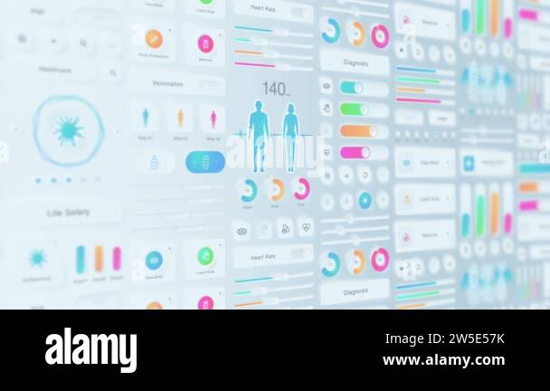 Creative design of medical application. Neumorphism. Hi tech panel ...