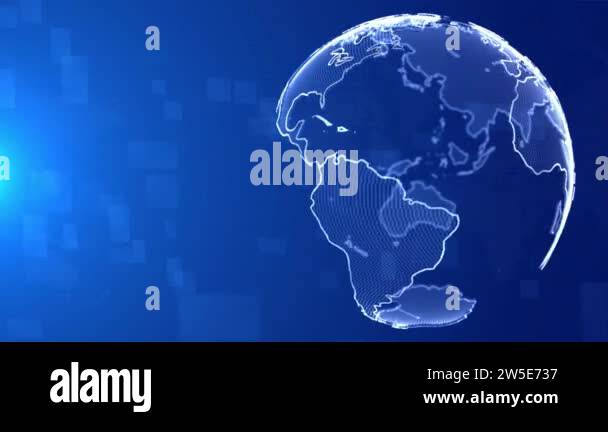 Animation of Particle Earth Globe Rotating and glow Light shine Beam Loop With Alpha Stock Video ...