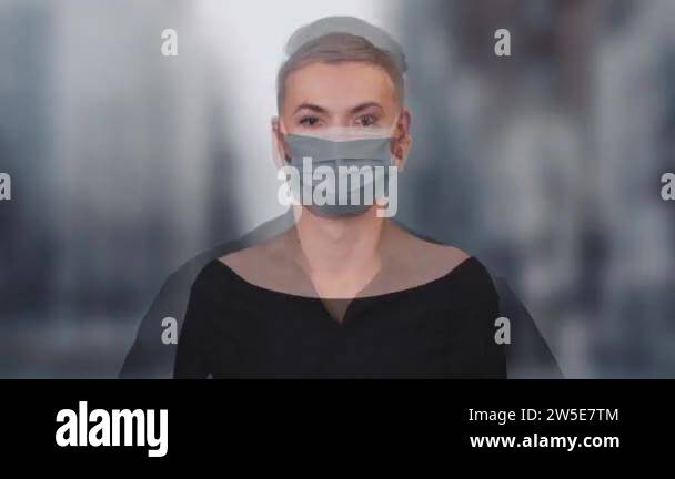 Portraits, quick change of peoples portraits on blurry city background ...