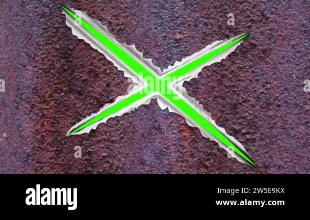 The slit is a check mark that appears on a metal background Stock Video ...