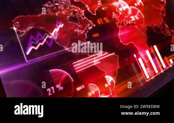 Economic chart and graph on computer screen. Business diagram, finance ...