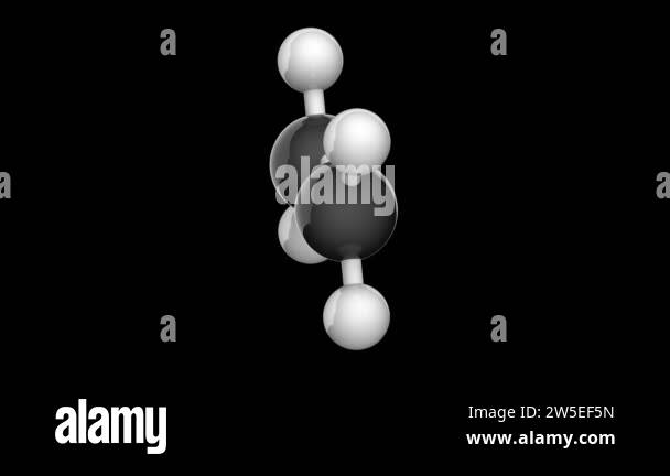 Structural chemical formula and molecular structure of Ethylene (C2H4 ...