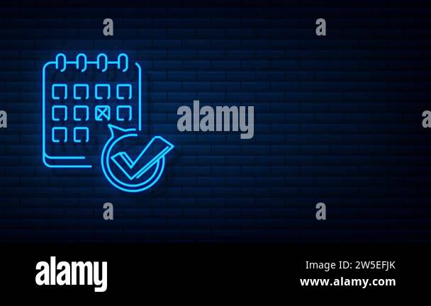 Calendar with checkmark or tick. Approved or schedule date. Motion ...