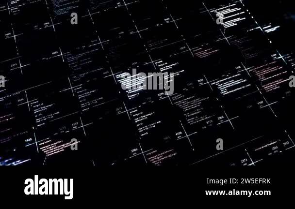 Cyber crime in progress background with code information being stolen. Animation. Digits and ...