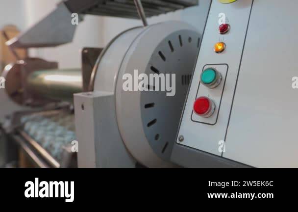 White man hand pushing button. A man pushes buttons on a dashboard ...