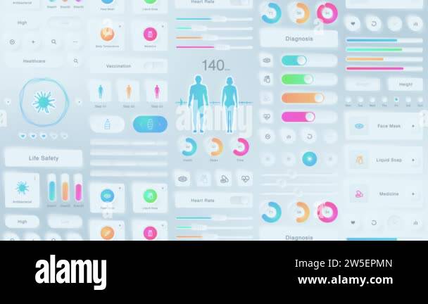 Creative design of medical application. Neumorphism. Hi tech panel ...