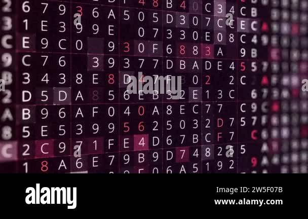 Numbers and letters abstract colorful background, seamless loop ...