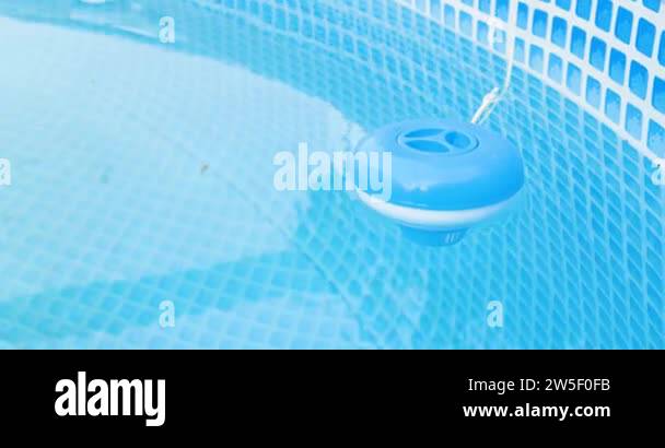 Disinfection and chlorination of water in the pool. Purification from ...