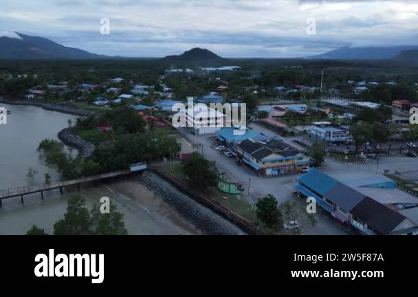 The Sematan Beach and Coastline of the most southern part of Sarawak ...