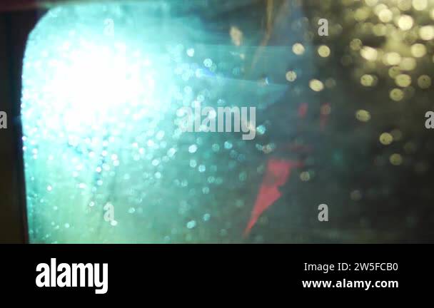 Cyberpunk future. Police officer halfman bionic cyborg shines ...