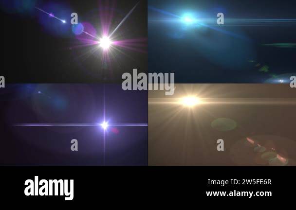 Set of Optical lens flash effect, 4K light beam, high quality and ...
