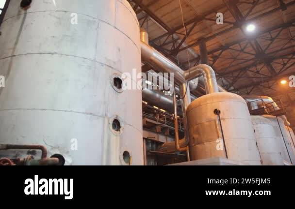 Manometer pipes, valve boiler room. Thermal power plant piping modern ...