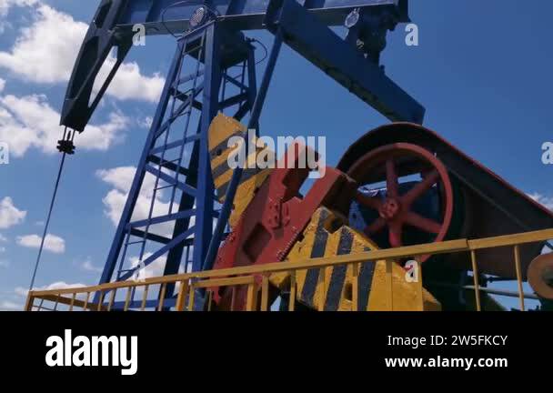 Oil Drilling Rig, Extraction of Oil, Pump Jack and Oil Wellhead ...