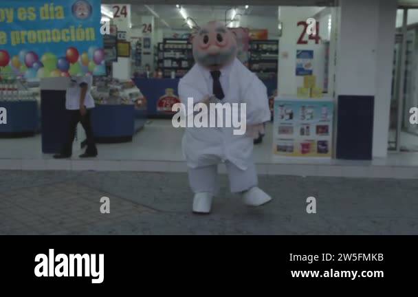 Man dancing around in a funny oversized doctor costume Stock Video ...