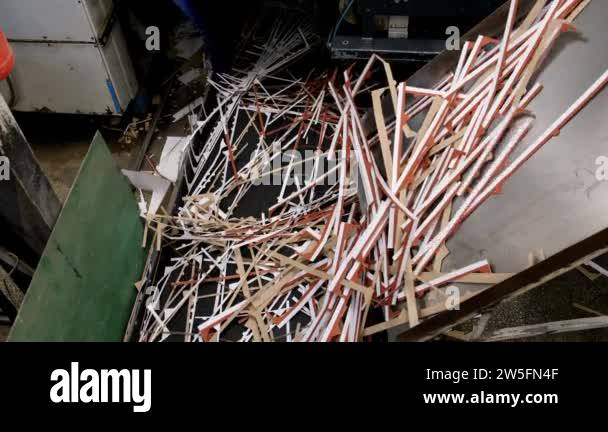 Trim Wastes. Paper shavings close up, waste from the production of ...