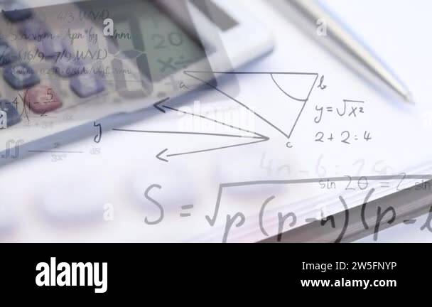 Animation mathematical equations over calculator Stock Videos & Footage ...