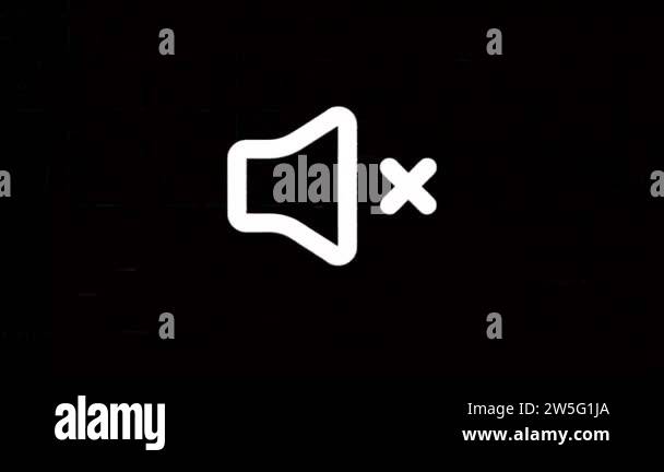 Speaker mute icon with glitch art effect. Retro futurism 80s 90s ...