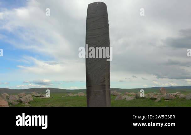 Deer stones are ancient megaliths carved with symbols.Grave deerstone ...