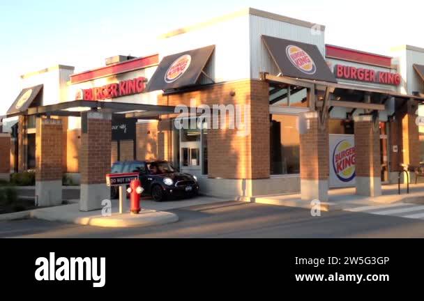 One side of Burger King drive thru and front door. Burger King is a ...