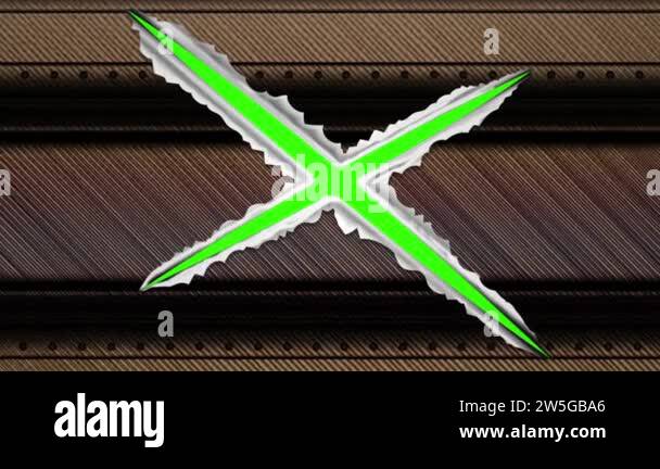 The slit is a check mark that appears on a metal background Stock Video ...