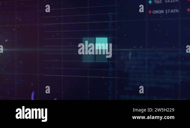 Animation of digital interface squares data loading and statistics ...