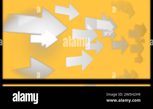 Digital animation of film reel effect over multiple arrow icons against ...