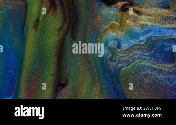 Fluid Art. Gold and silver dust on a transparent background. Dark ...