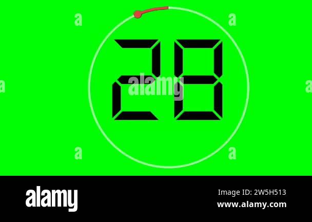 30 Seconds Countdown Timer on Green Screen Stock Video Footage - Alamy