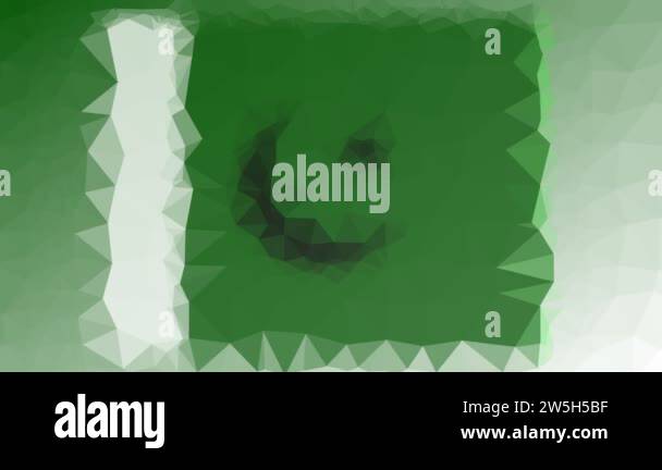 Pakistan Flag ISO:PK appearing technological tessellation looping ...