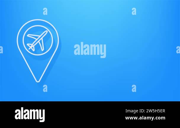 Airport pin for concept design. Pin point icon. Map symbol. Location ...