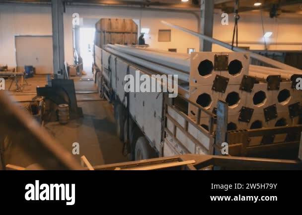 Manual lifting on board trucks long poles light poles on Heavy truck ...