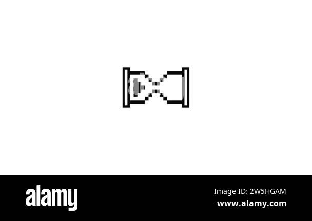 Loading Hourglass Cursor Loop Animation Green Screen. Hourglass waiting ...