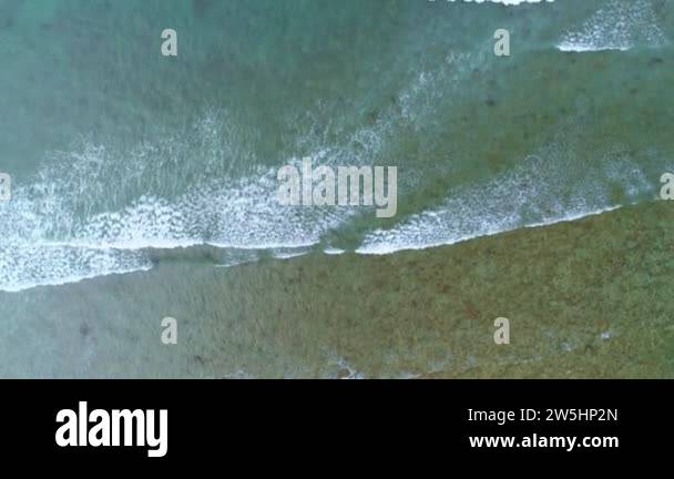 Aerial view Drone video ripples and wave in open sea, top view texture ...