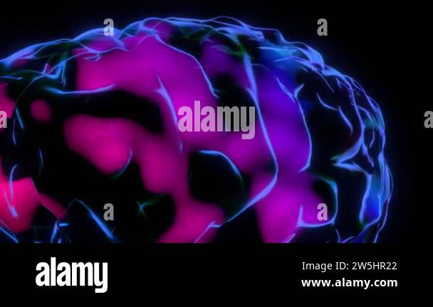 Flying around human brain hologram - thinking process concept - 3D 4k ...