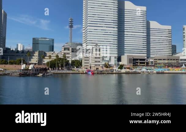 2021 Gen 3 Yokohama. An amphibious bus Sky Duck of Minato Mirai, enter ...