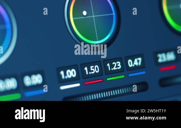 Color grading control edit on monitor. Showing adjust color. Video ...