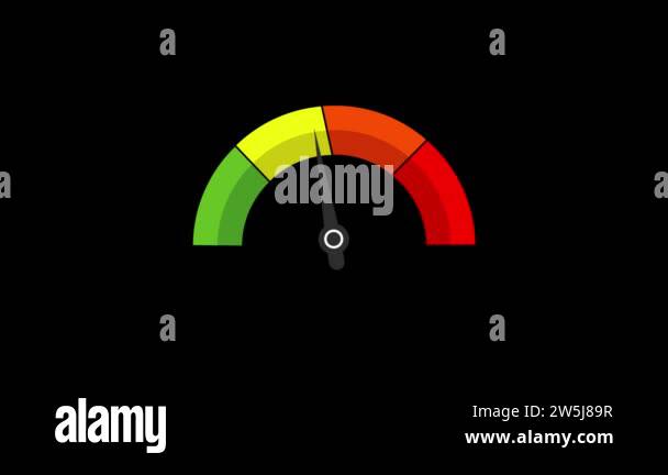 Speedometer icon animation Green Screen Animation. 4k video level meter ...